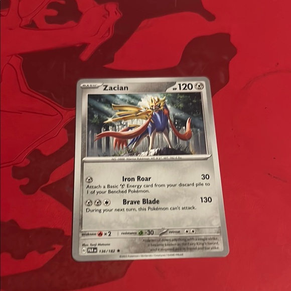 Pokemon | Games | Pokemon Zacian Card Red And Silver | Poshmark